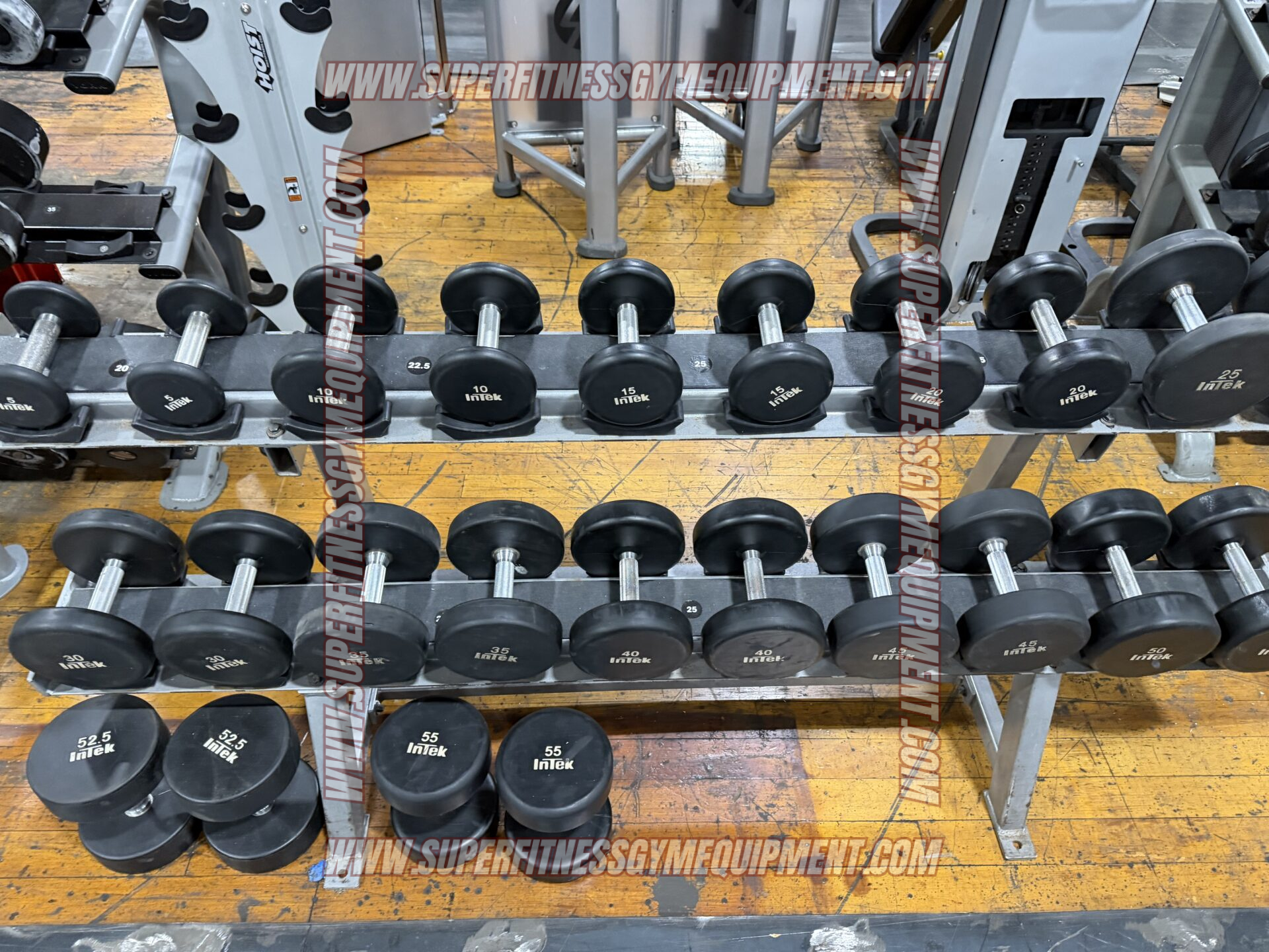 Intek 5-55 Round Dumbbells - Superfitness Gym Equipment
