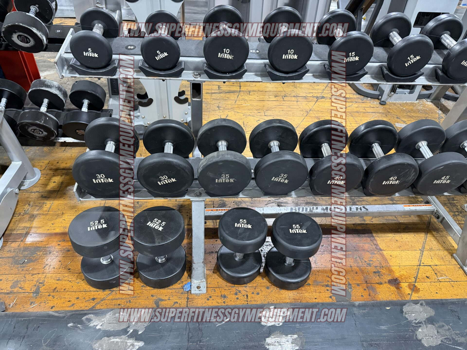 Intek 5-55 Round Dumbbells - Superfitness Gym Equipment